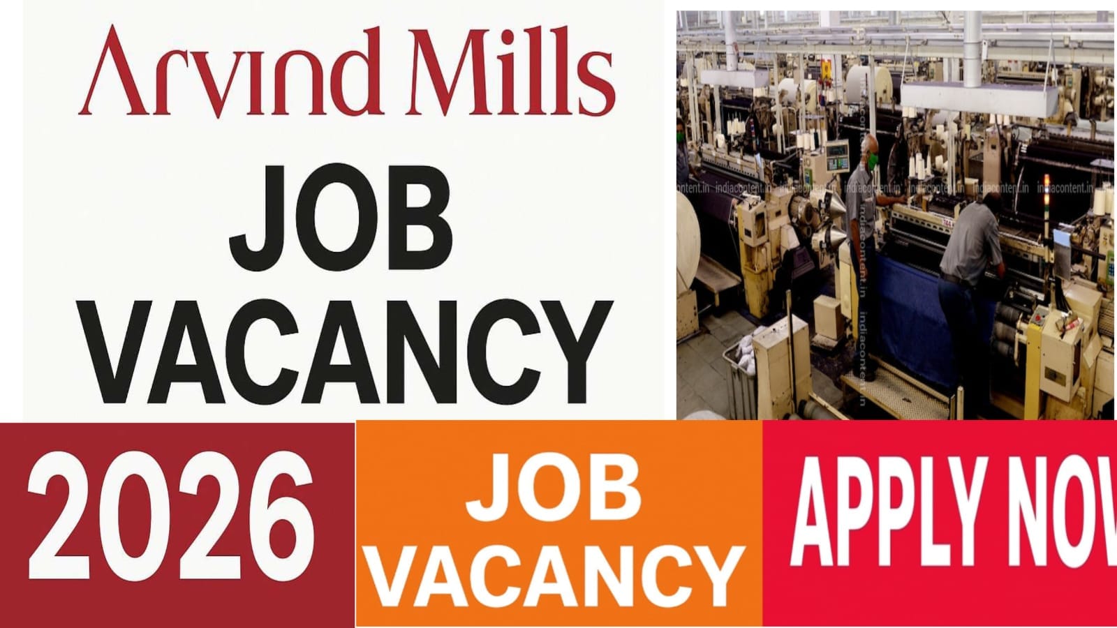 Arvind Mills Job Vacancy 2026: 10th/12th Pass के लिए नई भर्ती Fresher ...